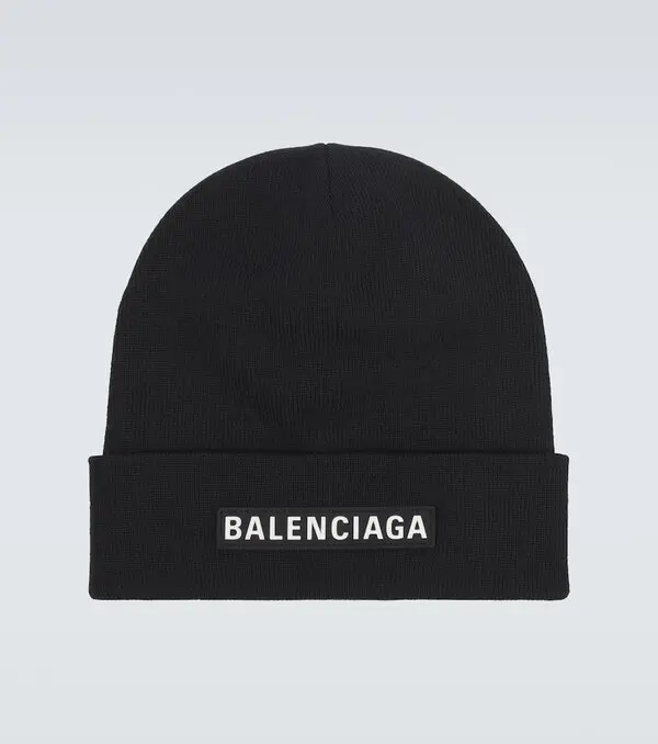 Balenciaga Wool-blend Beanie - Black