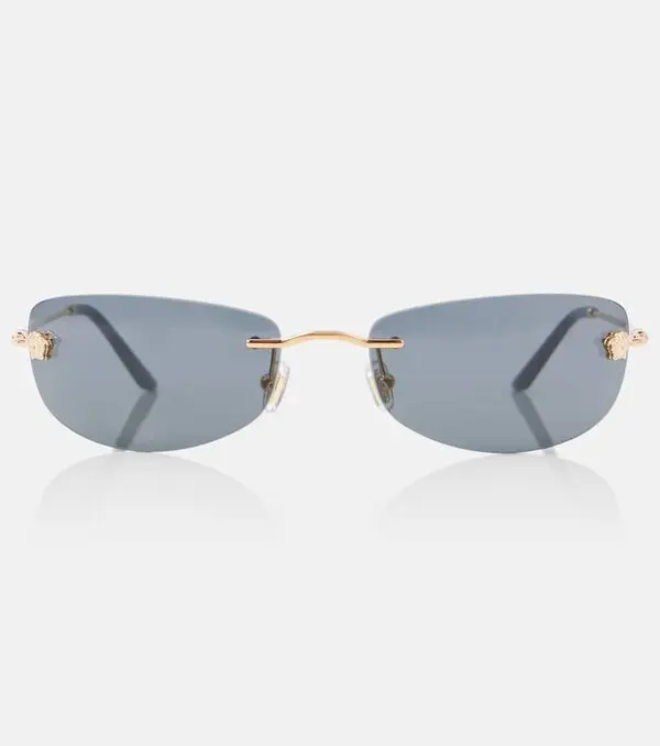 Versace Damier Plaque Sunglasses - Black