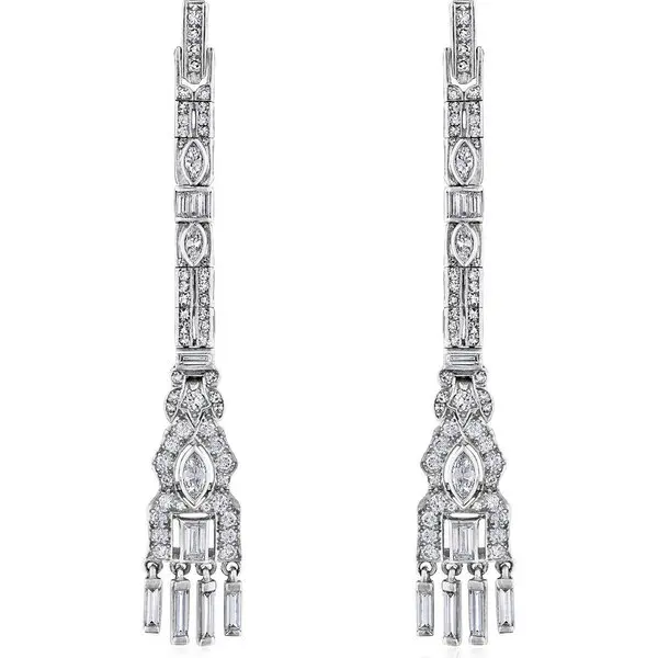 MINDI MOND Diamond Chandelier Earrings - Platinum/ Diamond
