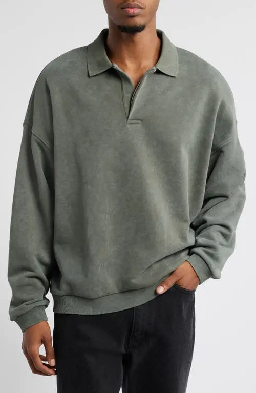 Topman Oversize Polo Sweatshirt In Charcoal 52% Off Editorialist