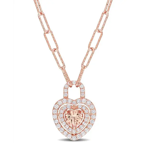 JULIANNA B. And White Topaz Heart Necklace - Morganite