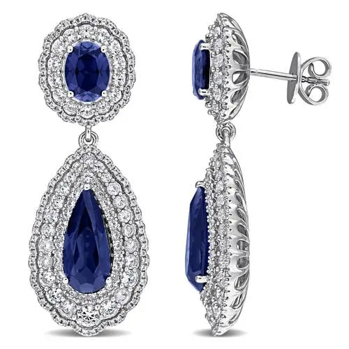 JULIANNA B. Lab-created Drop Earrings - Sapphire