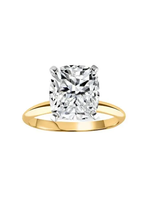 BLISS DIAMOND 4 Ct 14k Two Tone Lab Grown Diamond Engagement Ring - 14k Yellow Gold