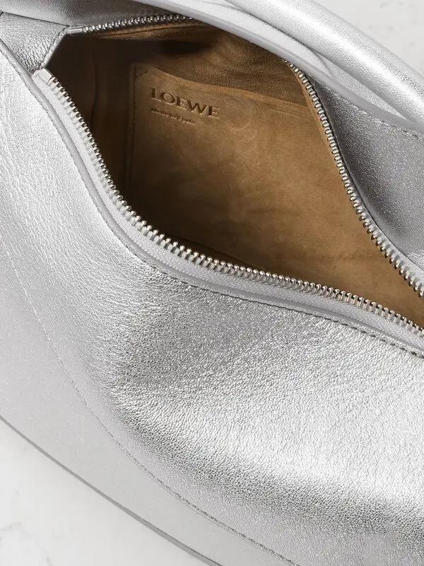 Loewe Puzzle Edge Mini Metallic Shoulder Bag - Silver