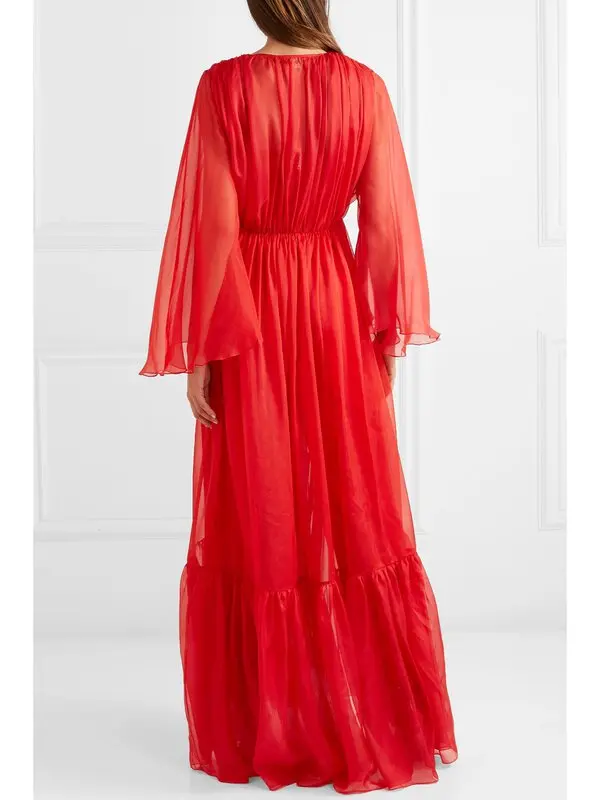 RASARIO Ruffled Silk-chiffon Jacket