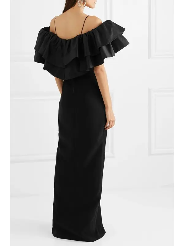 RASARIO Silk And Crepe Gown