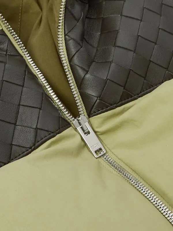 Bottega Veneta Quilted Intrecciato Leather-trimmed Down Jacket