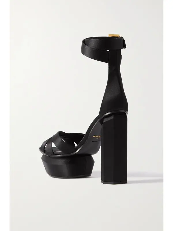 Balmain Ava Satin Platform Sandals