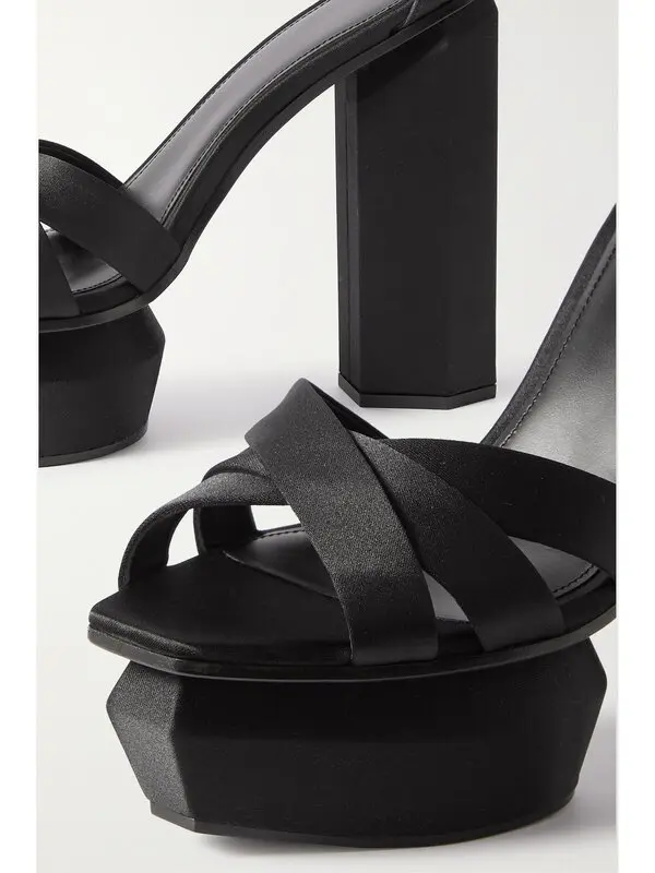 Balmain Ava Satin Platform Sandals