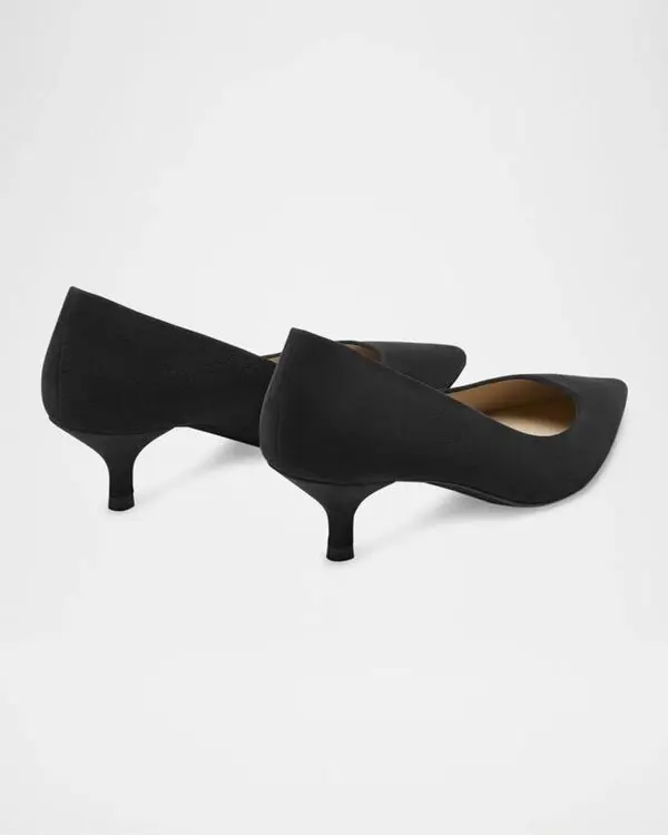 STUART WEITZMAN Suede Kitten Pumps - Black
