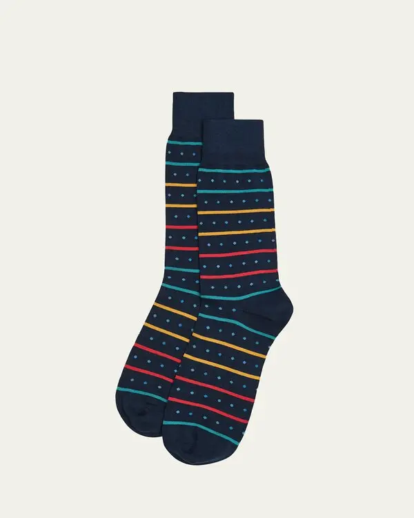 Paul Smith Iago Spot Stripe Socks - Navy