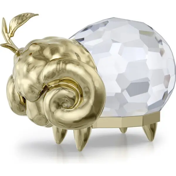 SWAROVSKI Crystal Zodiac Figurine - Gold Tone-aries