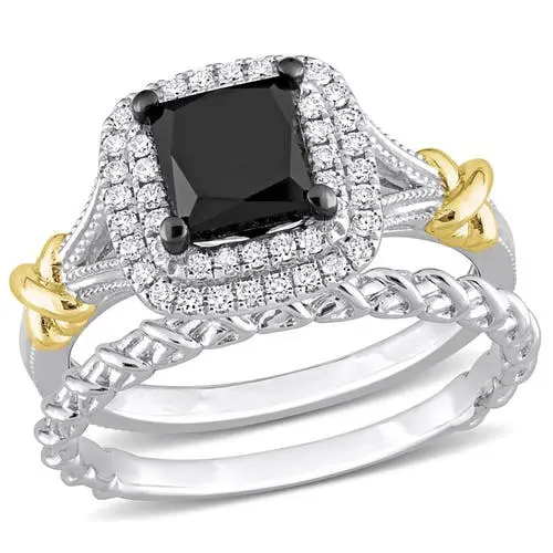 JULIANNA B. Diamond Bridal Ring Set 14k - Black Diamond