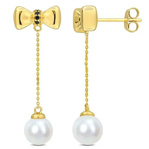 JULIANNA B. Cultured Pearl And Gemstone Bow Dangle Earrings - Sapphire