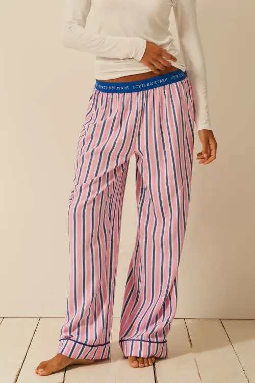 STRIPE & STARE Ecovero Pyjama Bottoms - Lazy Sunday Stripe