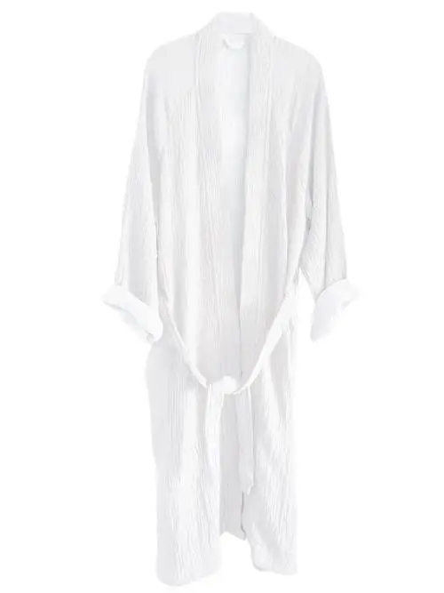 Anaya Crinkled Cotton Cuddle Robe - Bright White