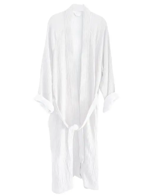Anaya Crinkled Cotton Cuddle Robe - Bright White