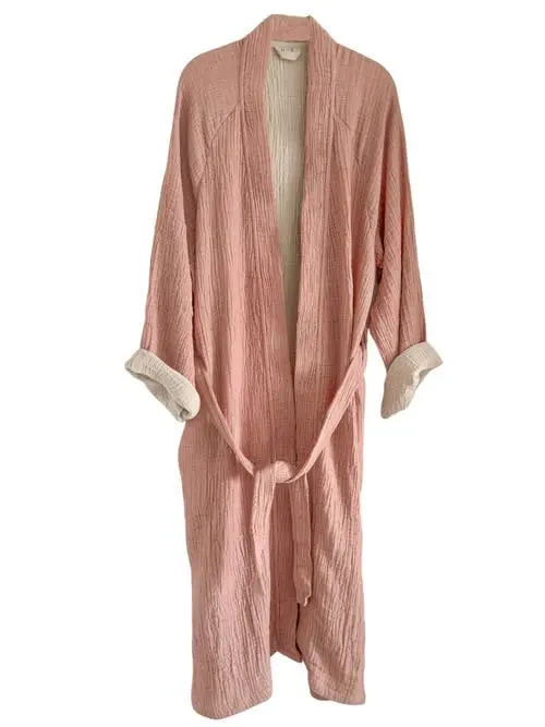 Anaya Crinkled Cotton Cuddle Robe - Terracotta