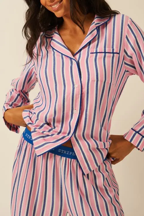 STRIPE & STARE Ecovero Pajama Top - Lazy Sunday Stripe
