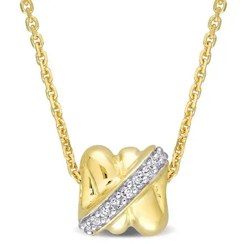 JULIANNA B. 14k Diamond Crossover Necklace - Yellow Gold