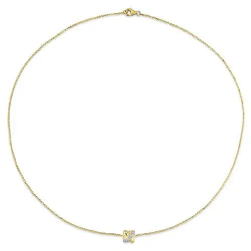 JULIANNA B. 14k Diamond Crossover Necklace