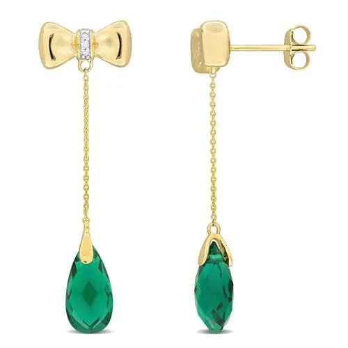 JULIANNA B. 10k Yellow Gold Dangle Earrings - Emerald