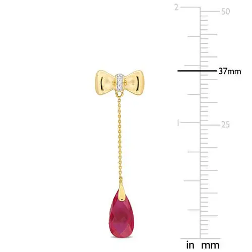 JULIANNA B. 10k Yellow Gold Dangle Earrings - Ruby