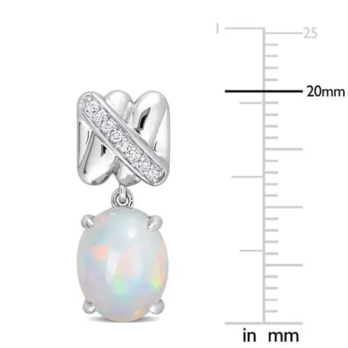 JULIANNA B. 14k Gemstone And Diamond Drop Earrings - Opal/white Gold