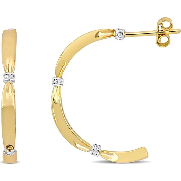 JULIANNA B. 14k Diamond Hoop Earrings - Yellow Gold