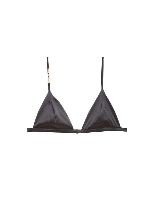 Fleur Du Mal Fleur Du Luxe Triangle Bra - Black