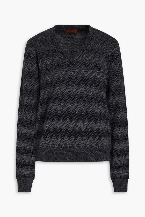Missoni Crochet-knit Cashmere Sweater - Dark Gray