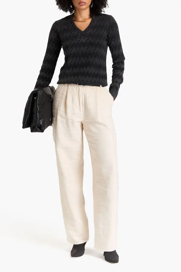 Missoni Crochet-knit Cashmere Sweater - Dark Gray