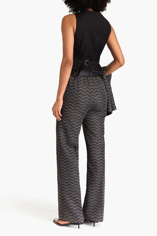 Missoni Crochet-knit Cotton Straight-leg Pants - Anthracite