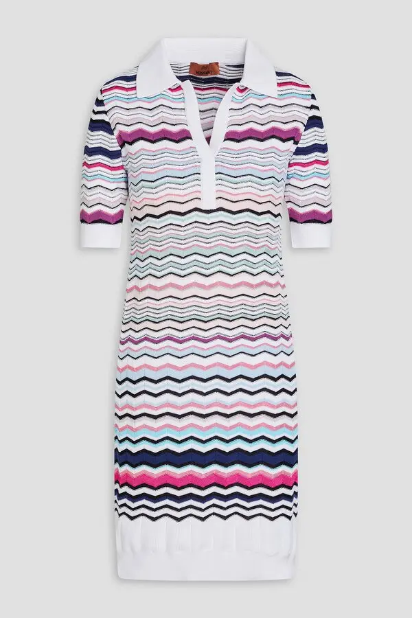 Missoni Zigzag Knit Mini Dress - White