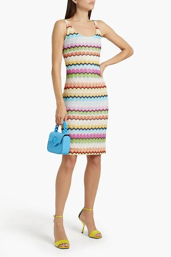 red and white knit dress THREE QUARTERS Red and White Patchwork Sleeveless Striped Knit Dress –  Fixxshop main image 0