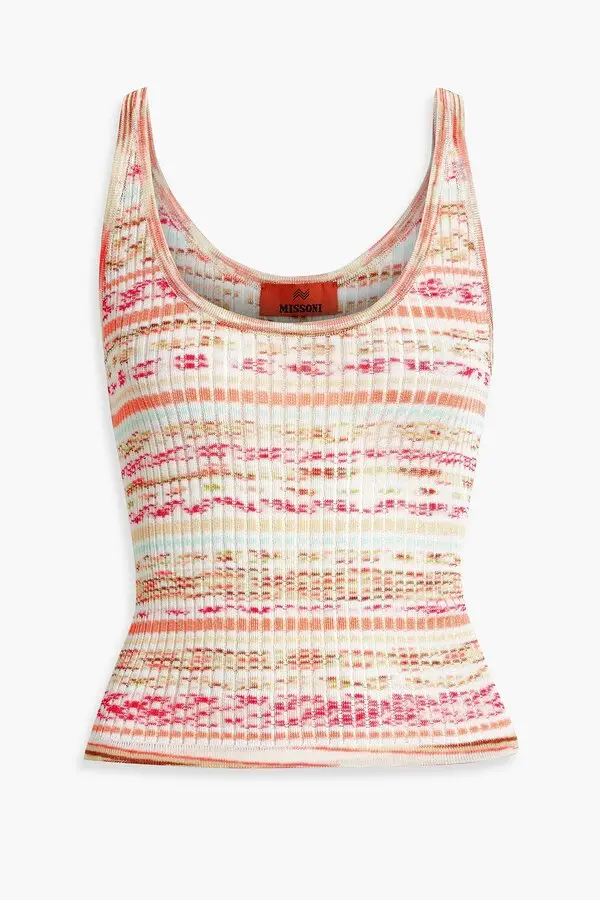 Missoni Spacedyed Ribbed-knit Tank - Peach