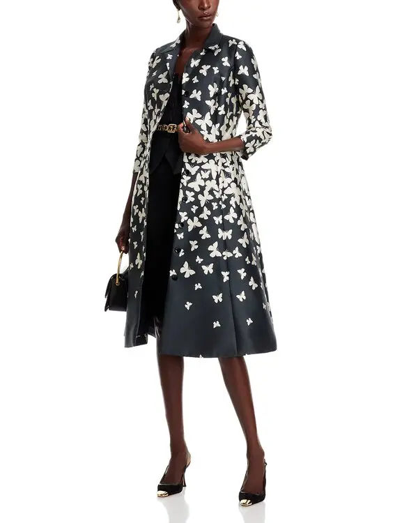 Rickie Freeman For Teri Jon Butterfly Dress - Black Silver