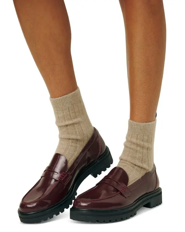 REFORMATION Agathea Chunky Penny Loafers - Red