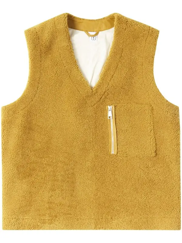 WINNIE N.Y.C V-neck Shearling Vest