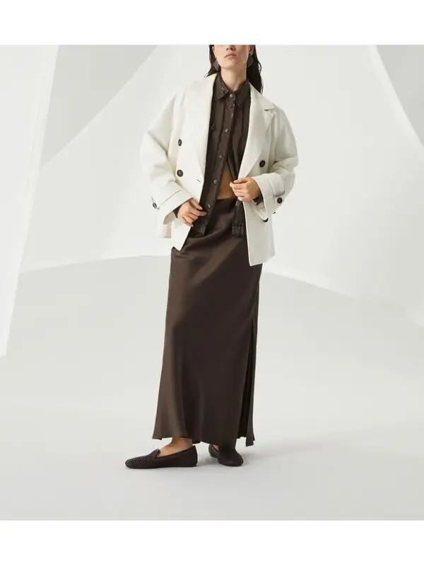 Brunello Cucinelli Bias-cut Maxi Skirt - Brown