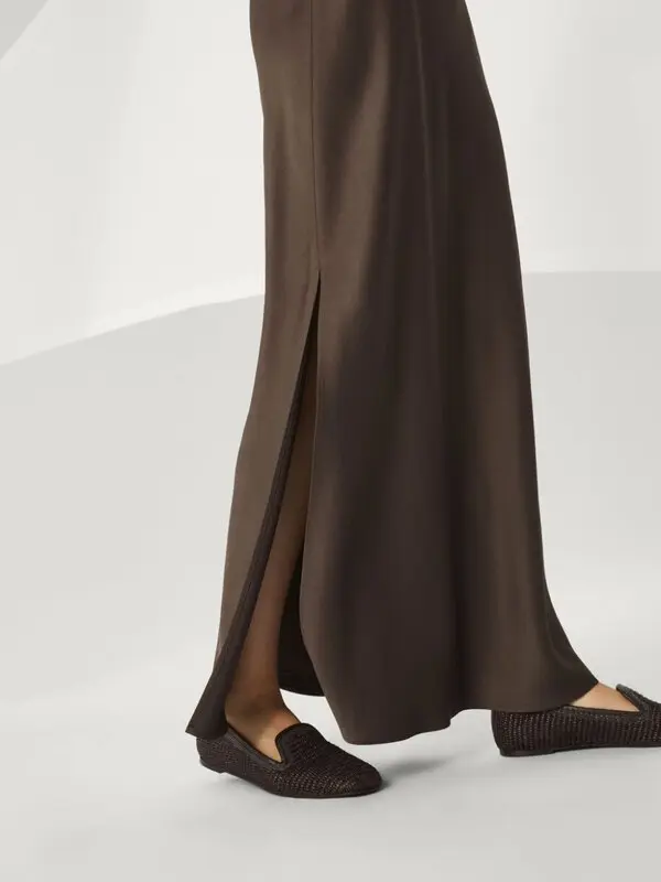 Brunello Cucinelli Bias-cut Maxi Skirt - Brown