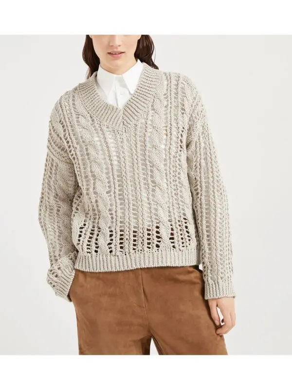 Brunello Cucinelli Open-knit Sweater - Neutrals