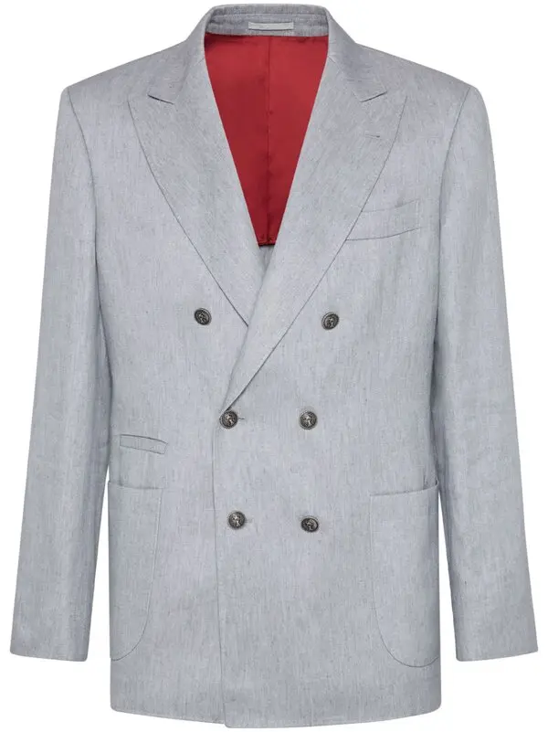 Brunello Cucinelli Double-breasted Linen Blazer