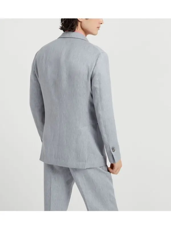 Brunello Cucinelli Double-breasted Linen Blazer