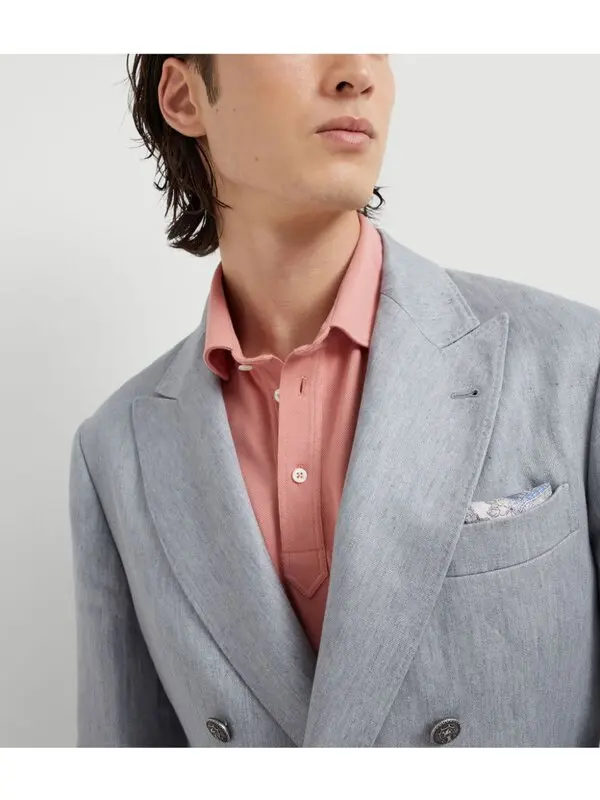 Brunello Cucinelli Double-breasted Linen Blazer