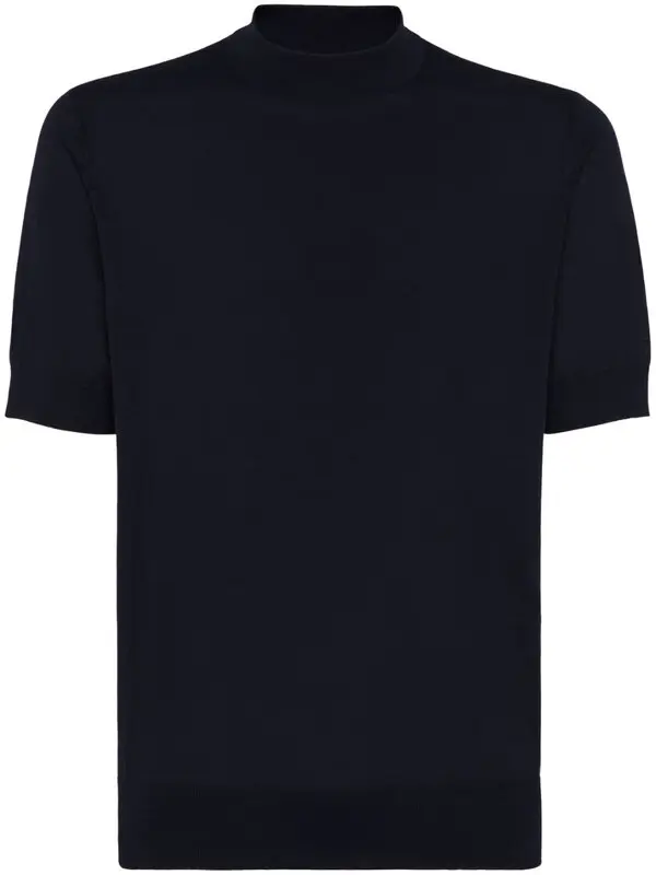 Brunello Cucinelli Knitted T-shirt - Blue