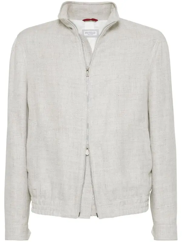 Brunello Cucinelli Twill Bomber Jacket - Grey