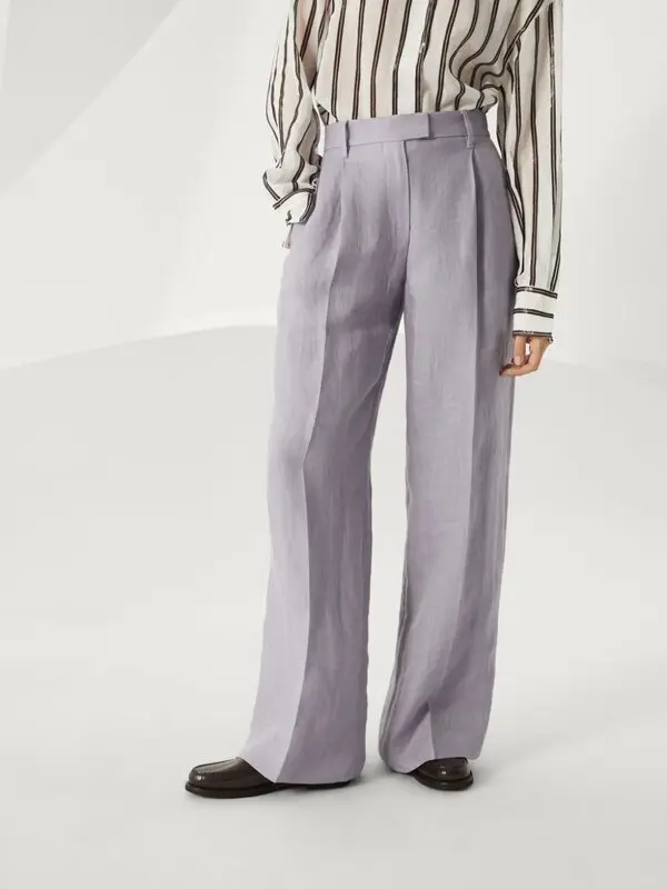 Brunello Cucinelli Loose Pleated Trousers - Purple