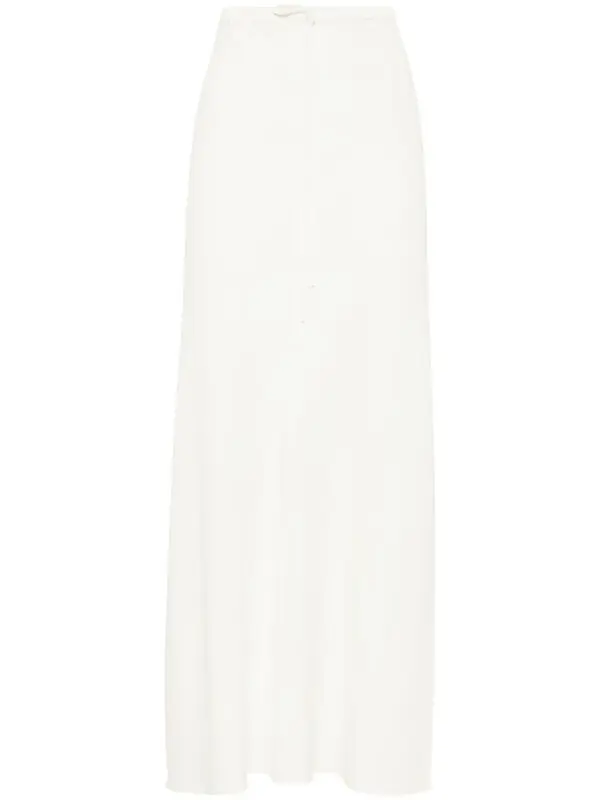 Brunello Cucinelli Bias-Cut Maxi Skirt - White | Editorialist