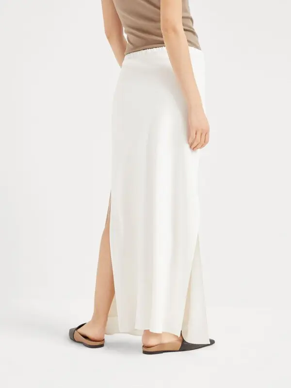 スカート BRUNELLO CUCINELLI 'Fluid-Bias Cut' skirt Fluid Bias-Cut skirt for Woman in Cocoa | Brunello Cucinelli